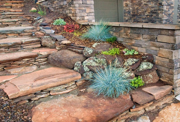 custom stone steps | Kaibab Landscaping Flagstaff Landscaping Company ...